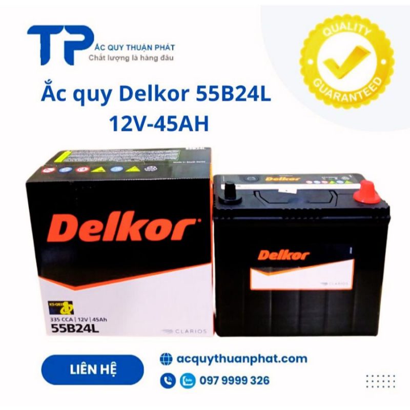 Ắc quy Delkor 55B24L 12V-45AH - Ắc Quy Thuận Phát